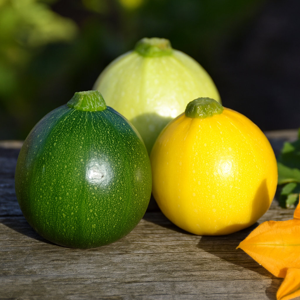 Courgette Colour Ball Seeds Round Green and Yellow Courgettes for UK ...